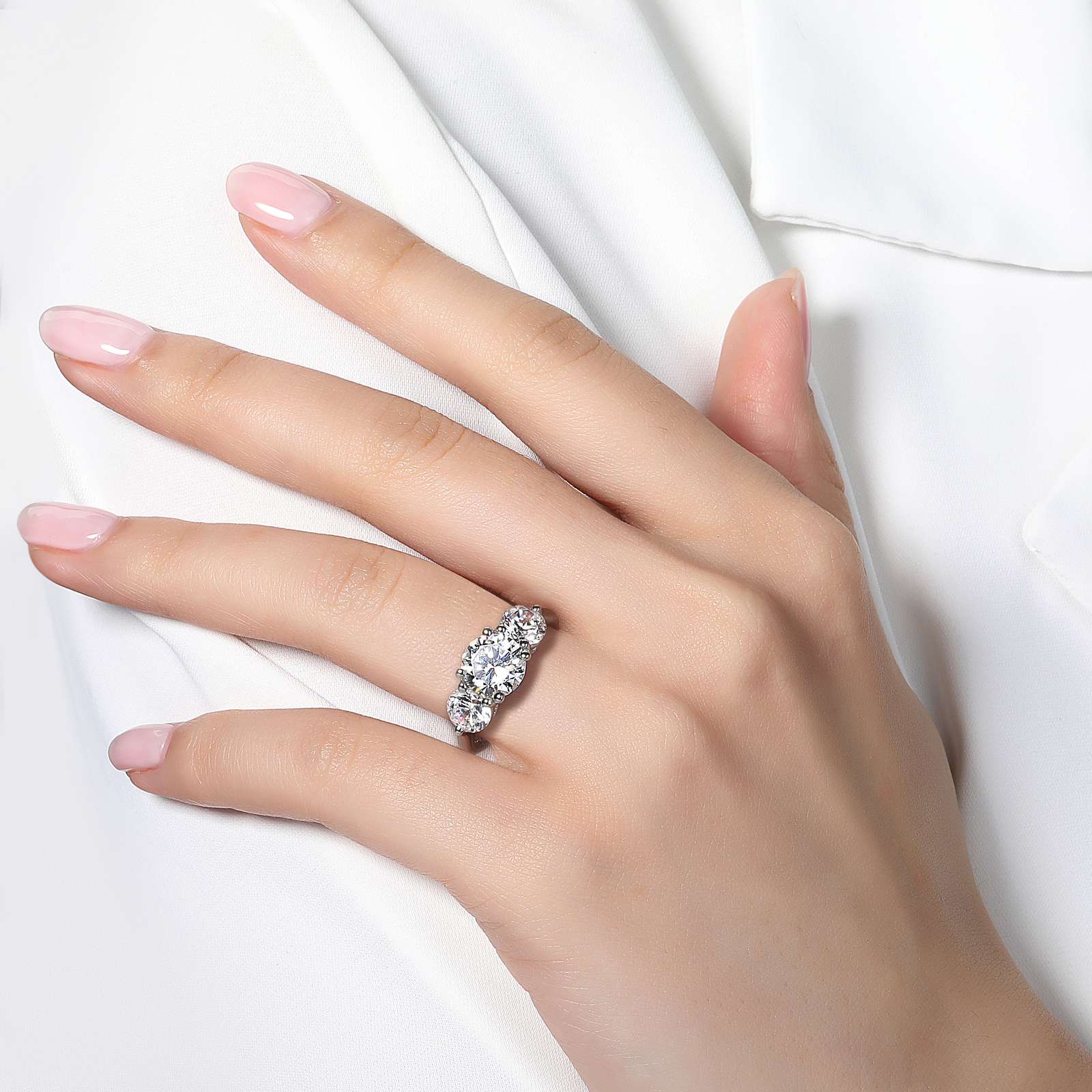 Lafonn Three Stone Engagement Ring 6